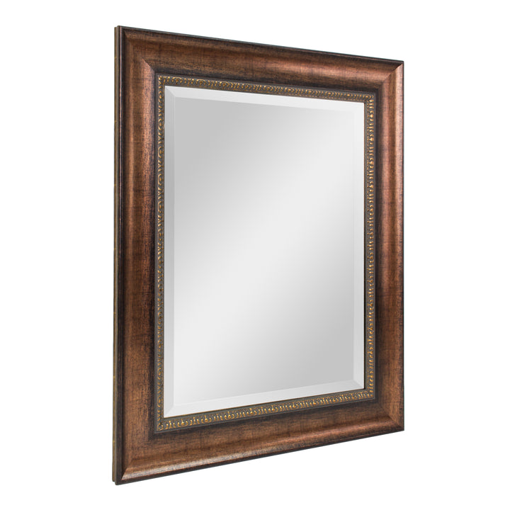 Distressed Embossed Copper Framed Wall Vanity Mirror | HeadWestMirror.com